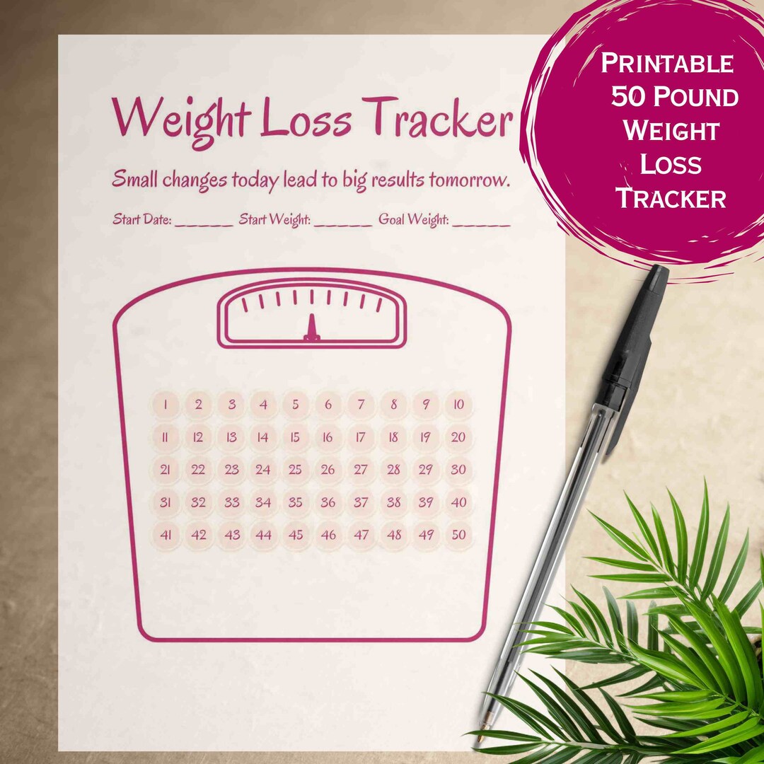 Printable Weight Loss Tracker Checkoff Sheet - Fitness Progress Chart ...