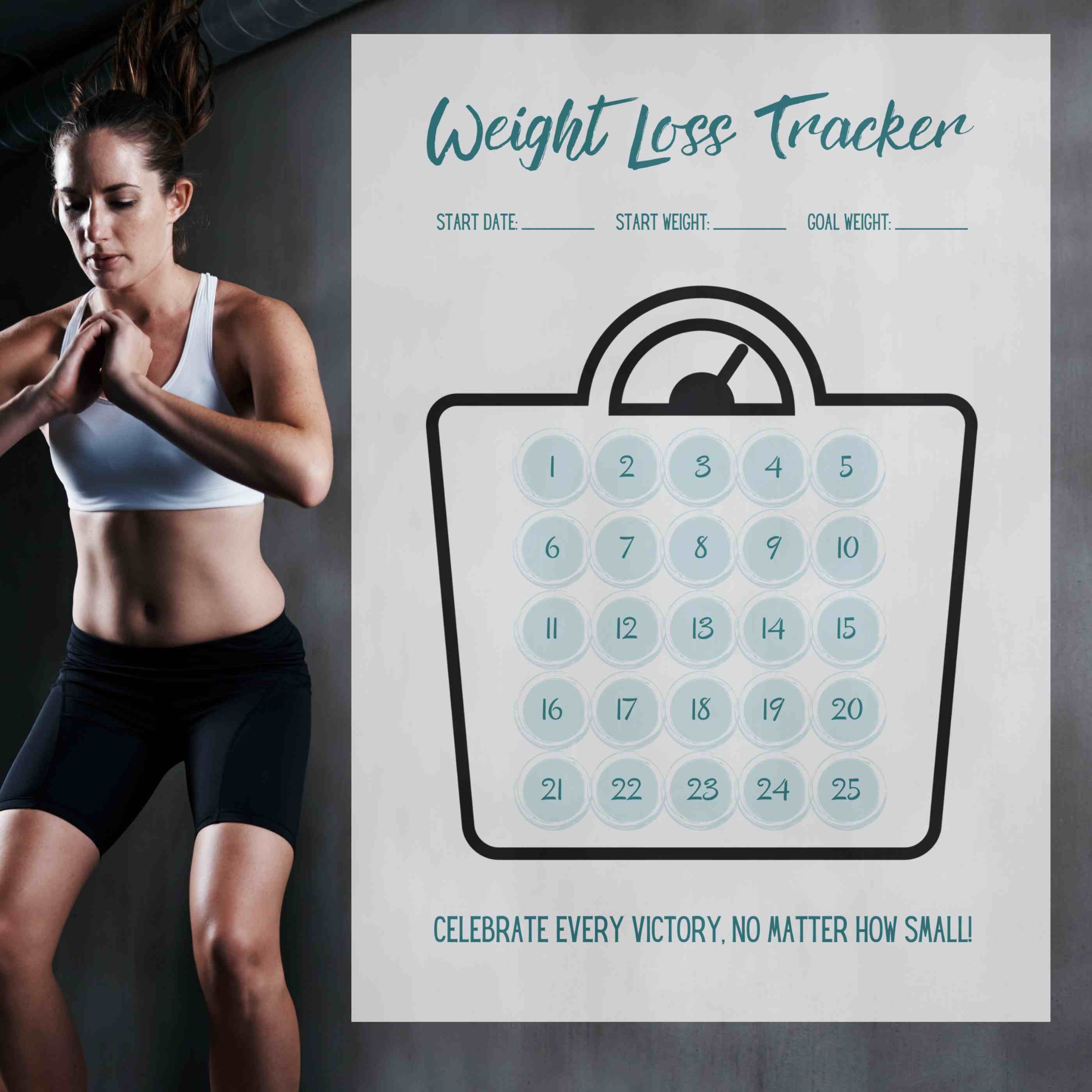 Printable Weight Loss Tracker Checkoff Sheet - Fitness Progress Chart ...