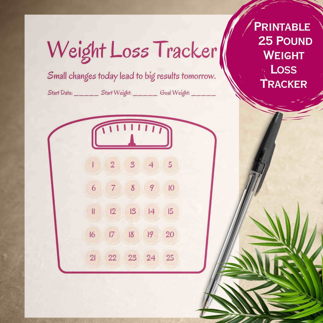 Printable Weight Loss Tracker Checkoff Sheet - Fitness Progress Chart ...