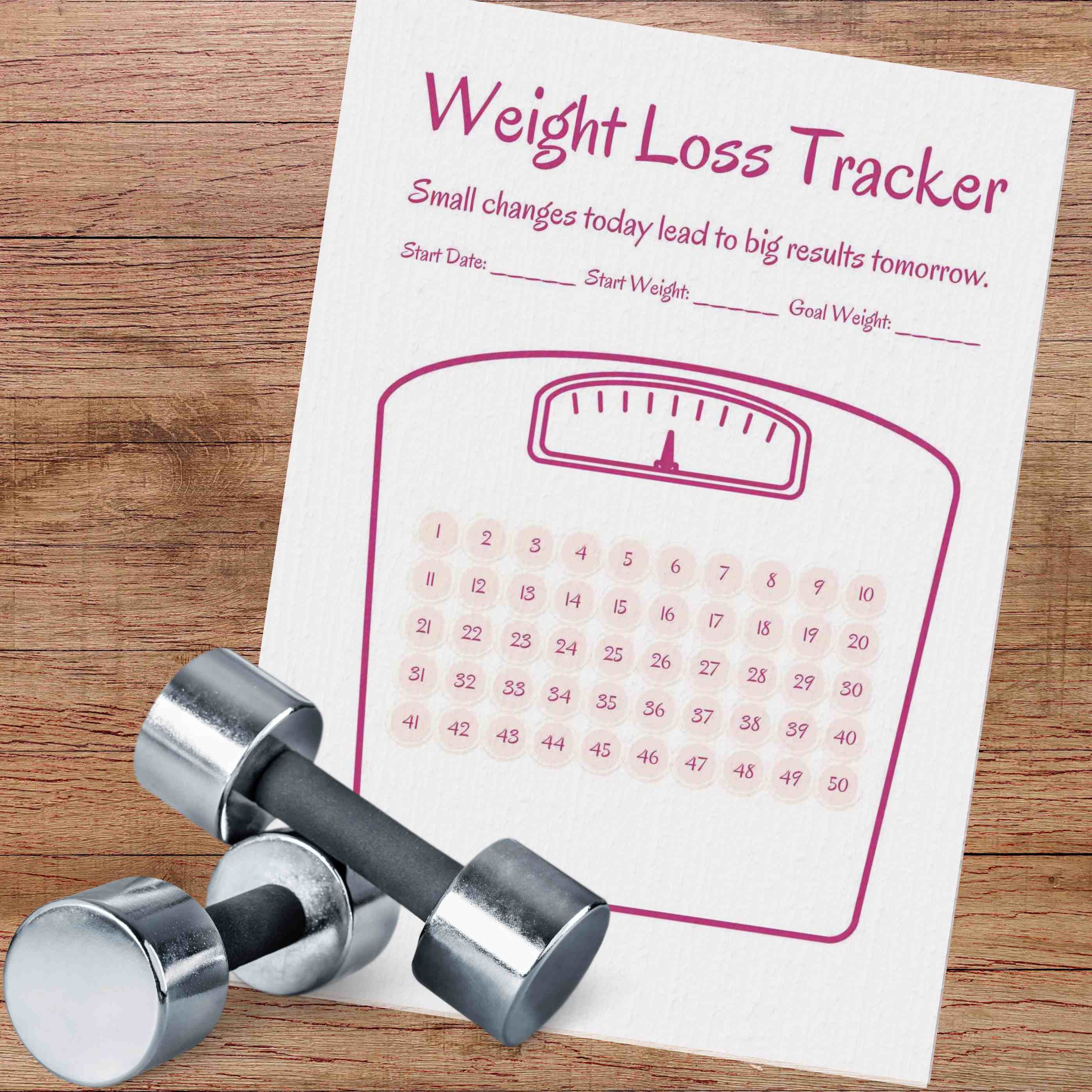 Printable Weight Loss Tracker Checkoff Sheet - Fitness Progress Chart ...