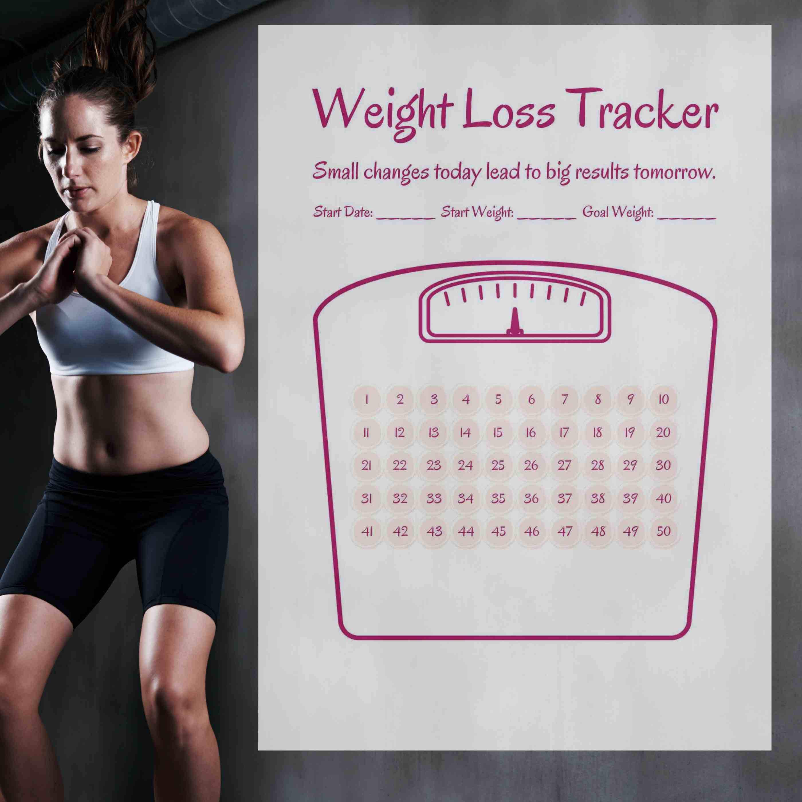 Printable Weight Loss Tracker Checkoff Sheet - Fitness Progress Chart ...