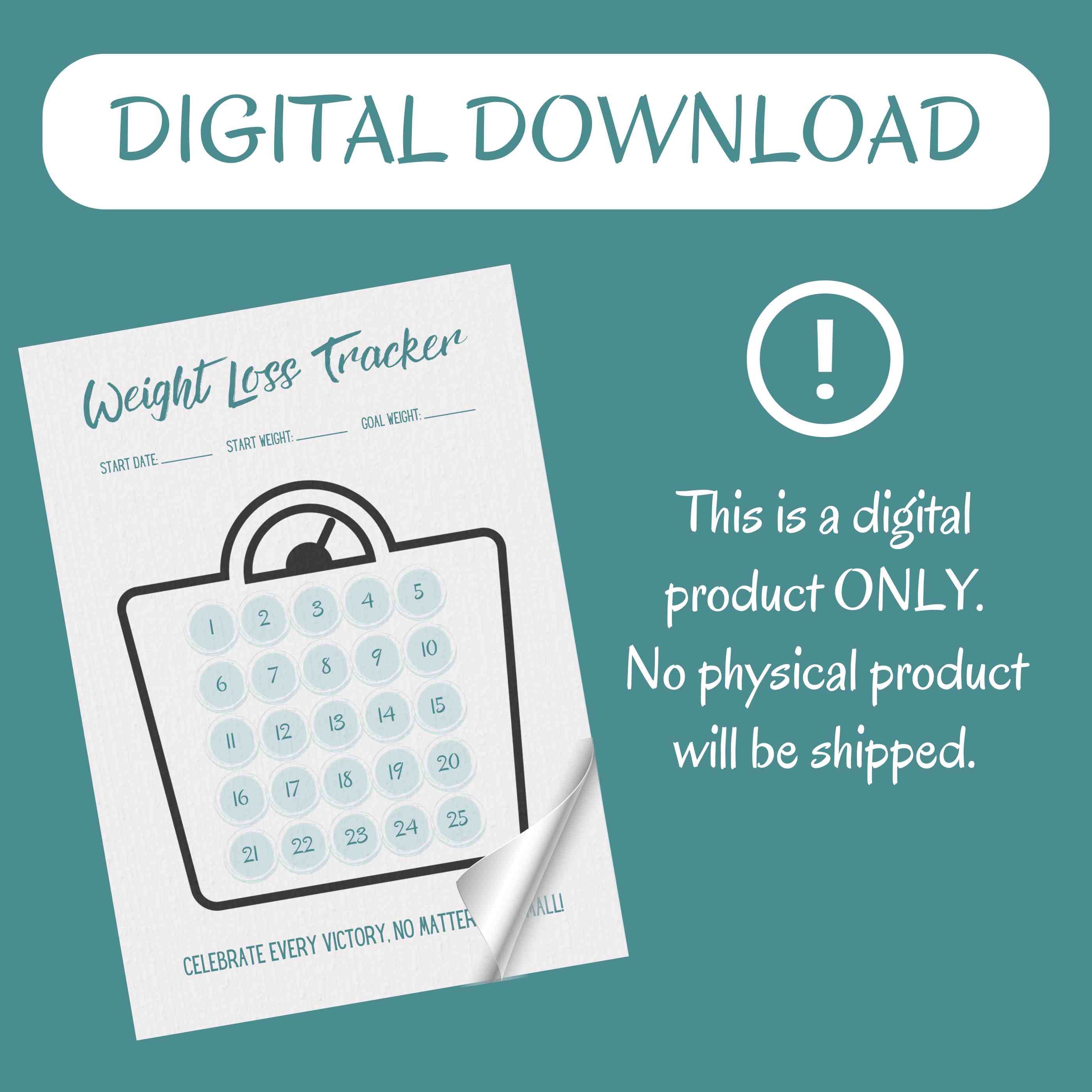 Printable Weight Loss Tracker Checkoff Sheet Fitness Progress Chart ...