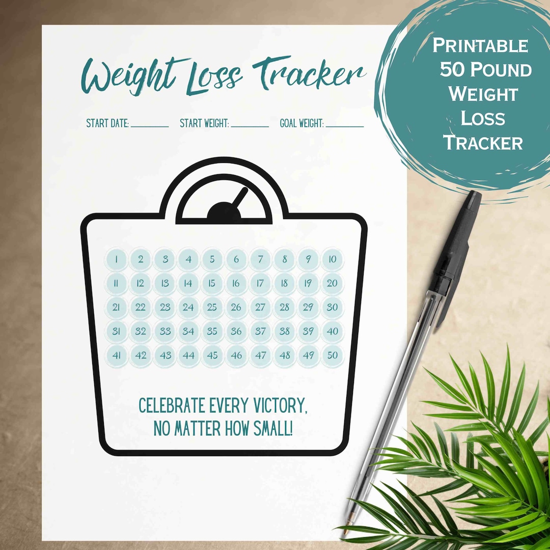 Printable Weight Loss Tracker Checkoff Sheet - Fitness Progress Chart ...