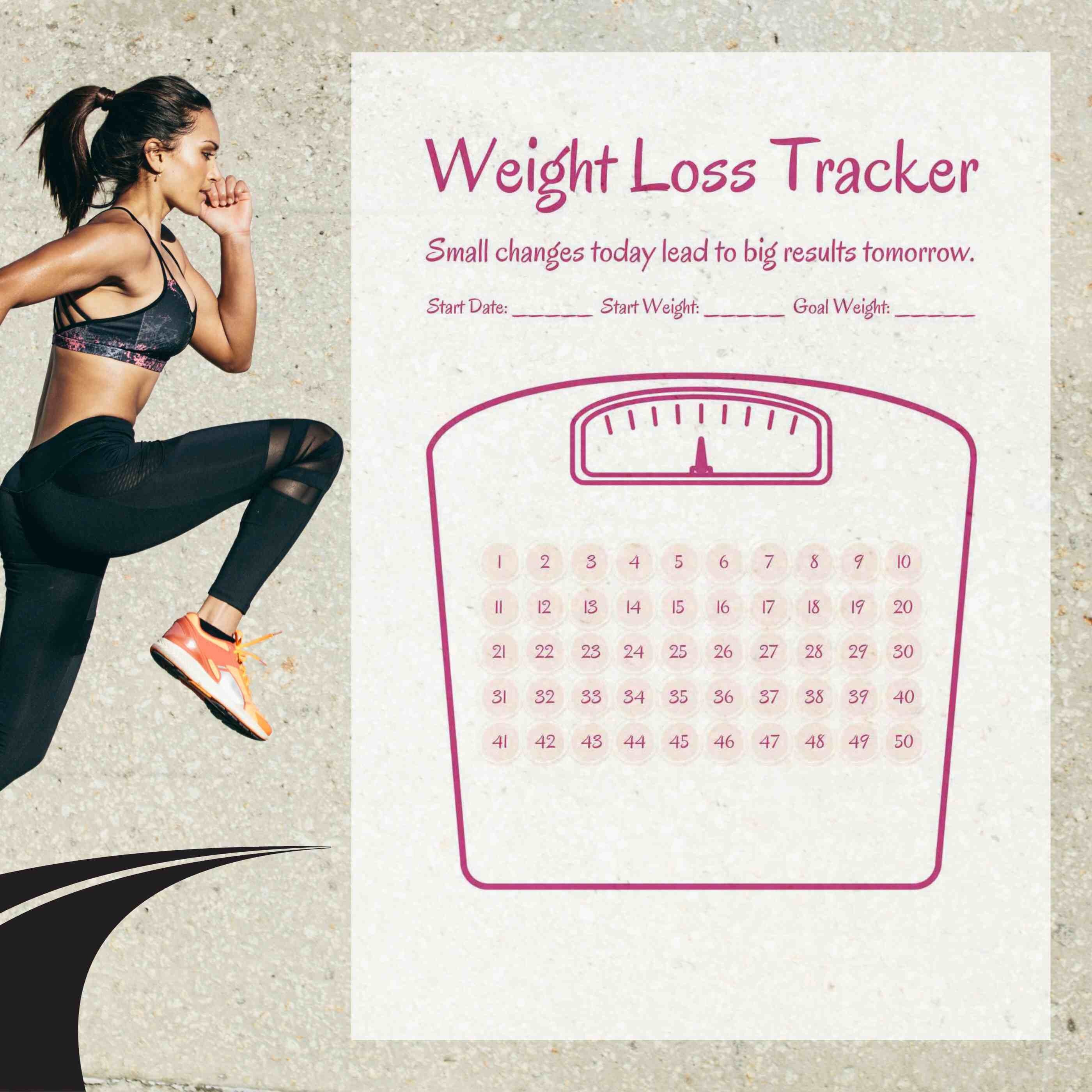 Printable Weight Loss Tracker Checkoff Sheet - Fitness Progress Chart ...