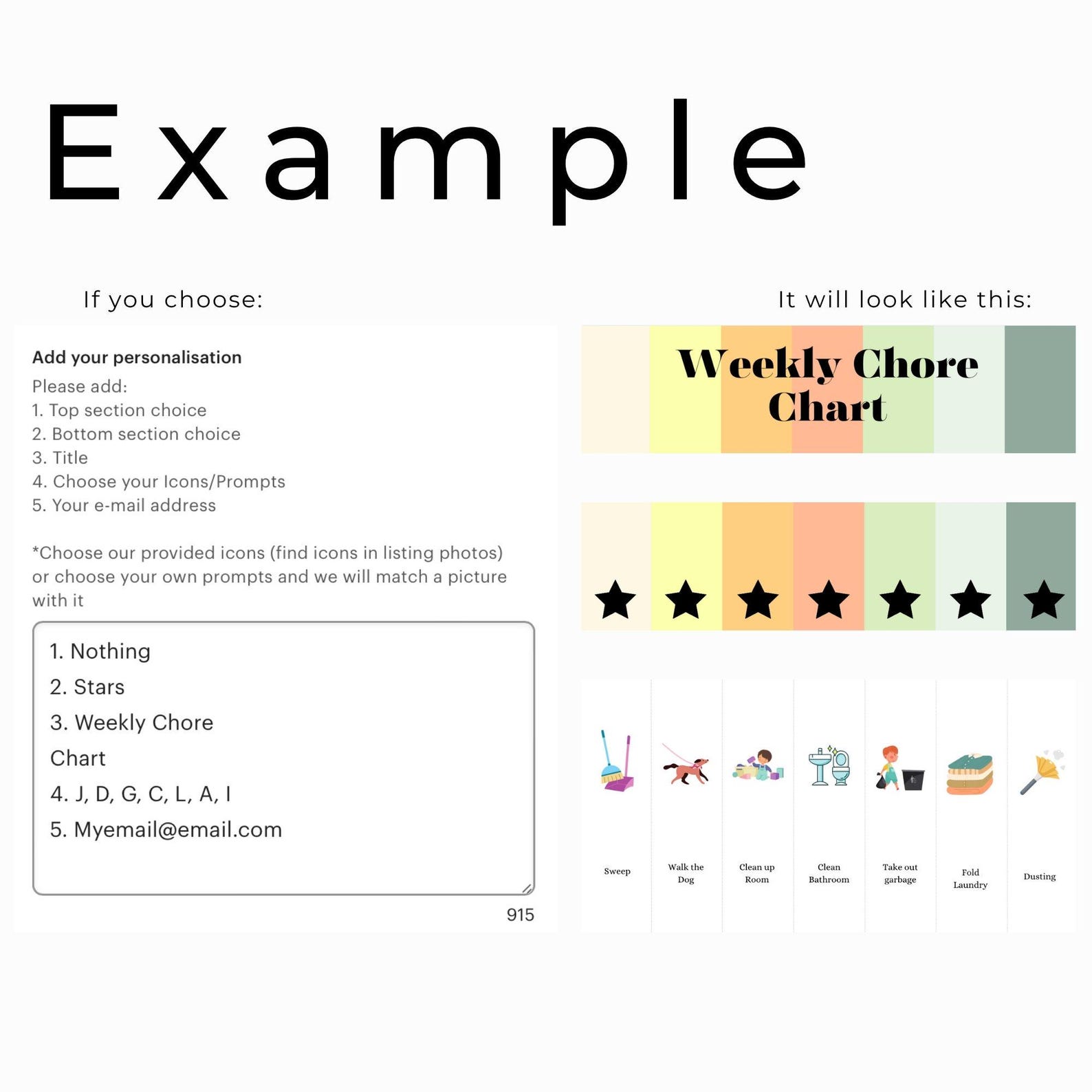 Flip up Chart - Customizable Chore Chart for Kids - Custom Digital ...