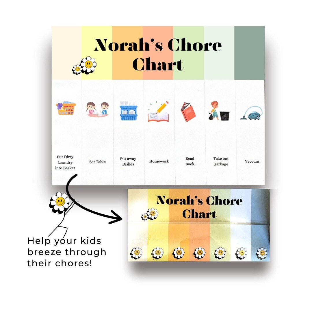 Kids Chore Chart Laminated - Customizable Chore Chart for Kids ...
