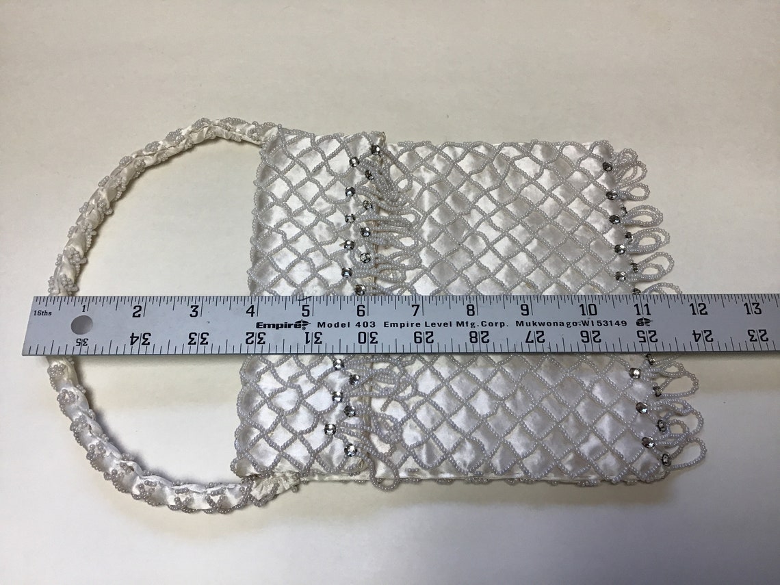 Vintage Walborg Ivory Beaded - Rhinestone Purse - Etsy