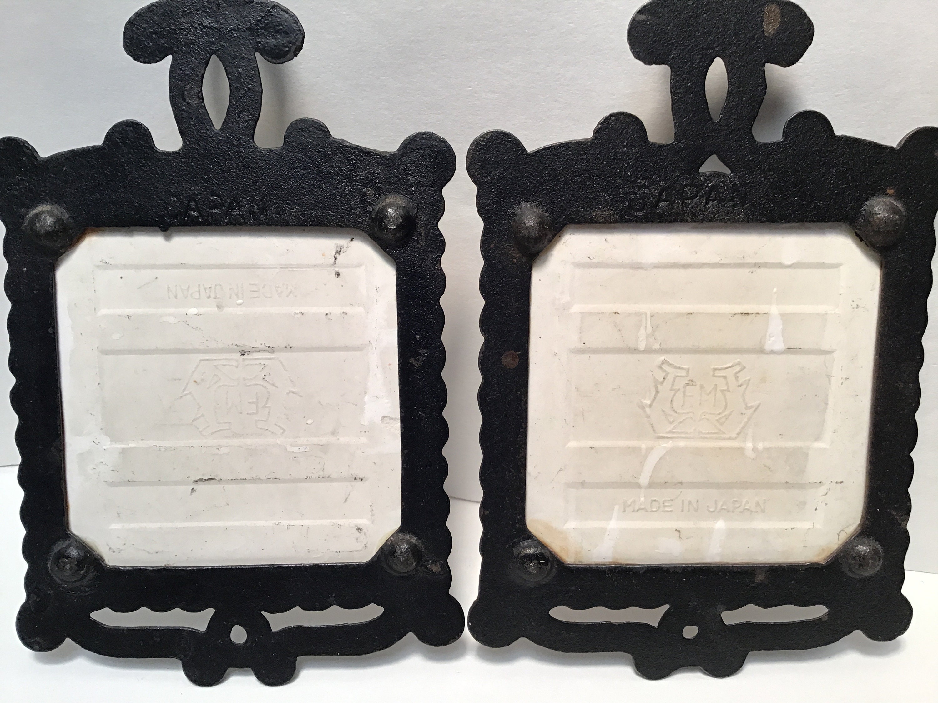 Vintage Mid-century-cast Metal/tile Wall Trivets- Set of 2- Made in ...