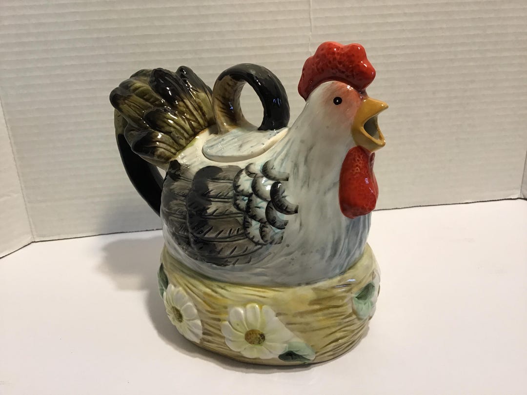 Susan Winget Rooster Tea Pot - Etsy