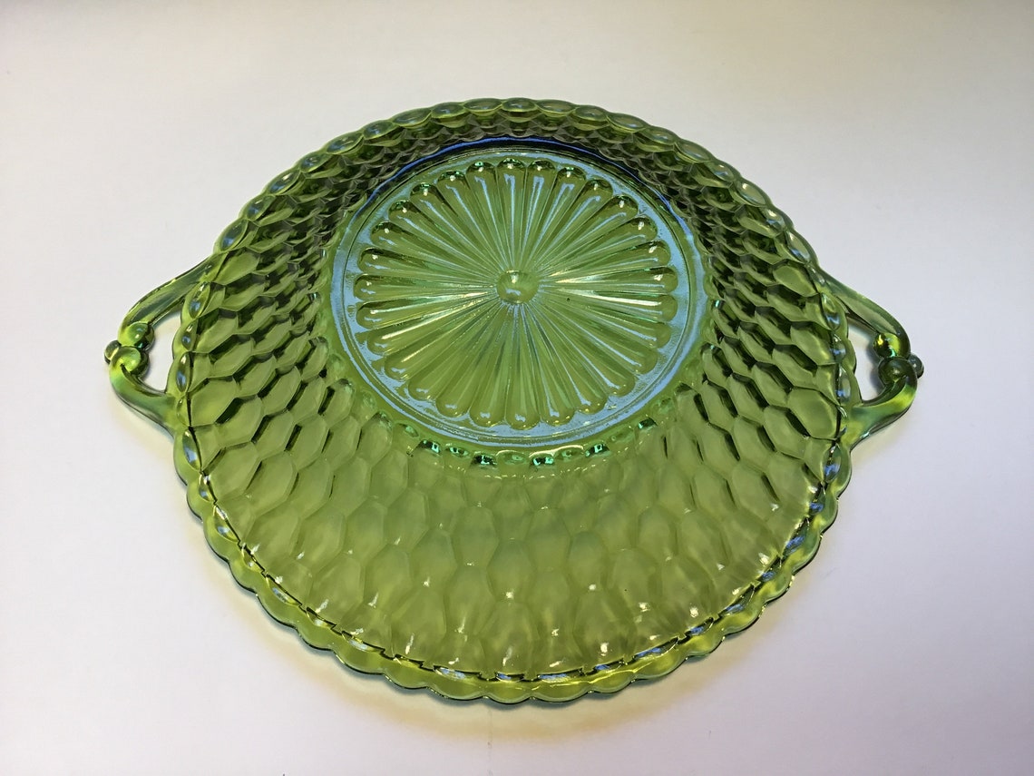 Vintage Green Indiana Glass Honeycomb Pattern Condiment Dishes - Etsy