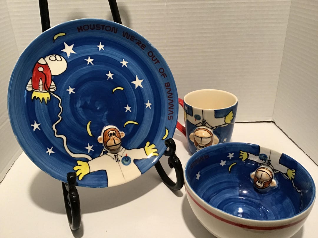 NASA Collectible Plate, Bowl,mug Set “houston We’re Out of Bananas ...