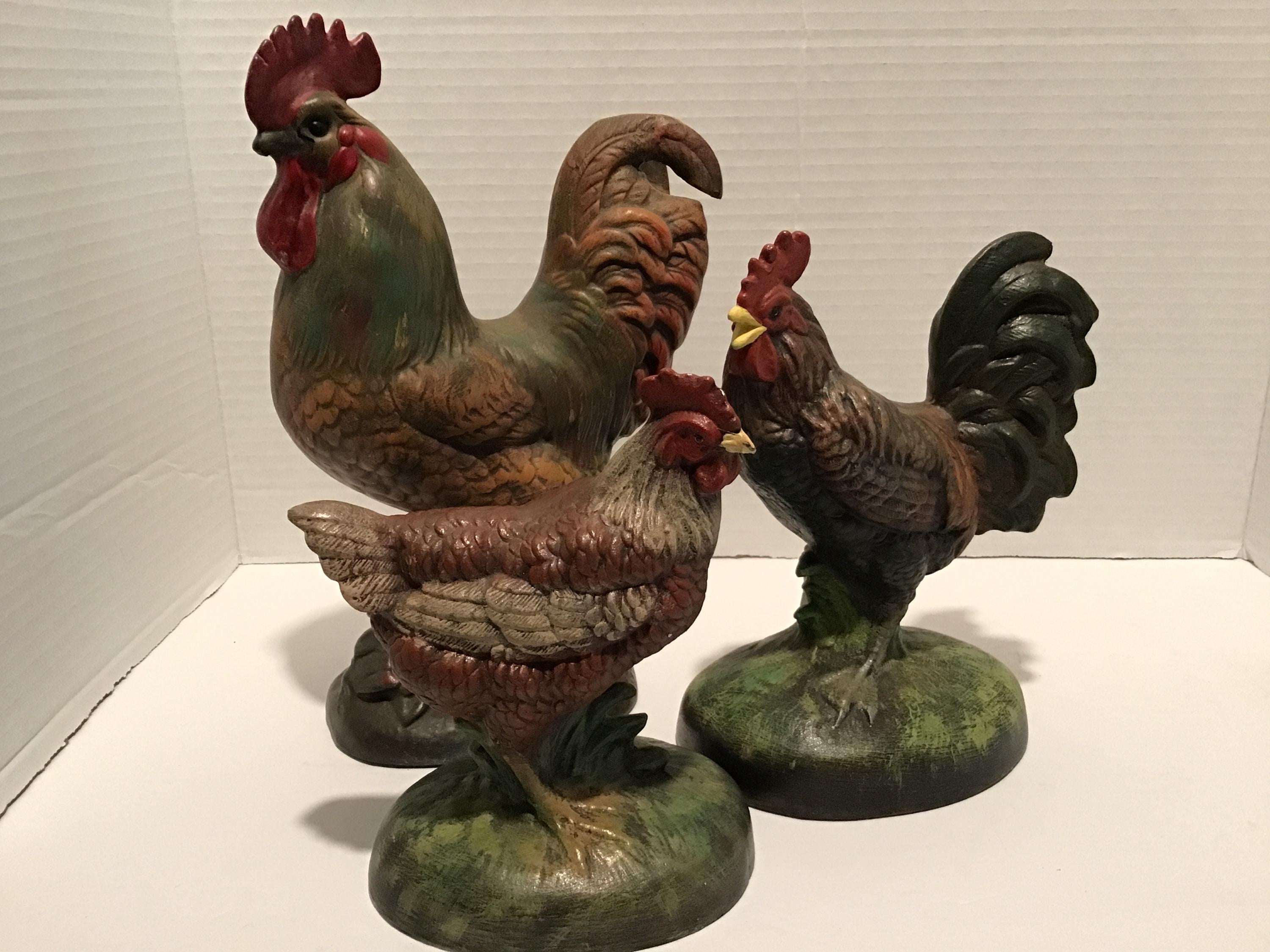 Vintage Ceramic Rooster/hen Set of 3- Handwork Ceramic 1980’s - Etsy