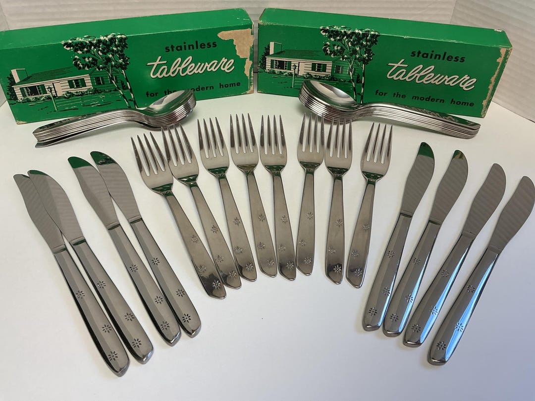 MCM- Super Star Pattern- Superior Stainless Tableware- Service for 8 ...