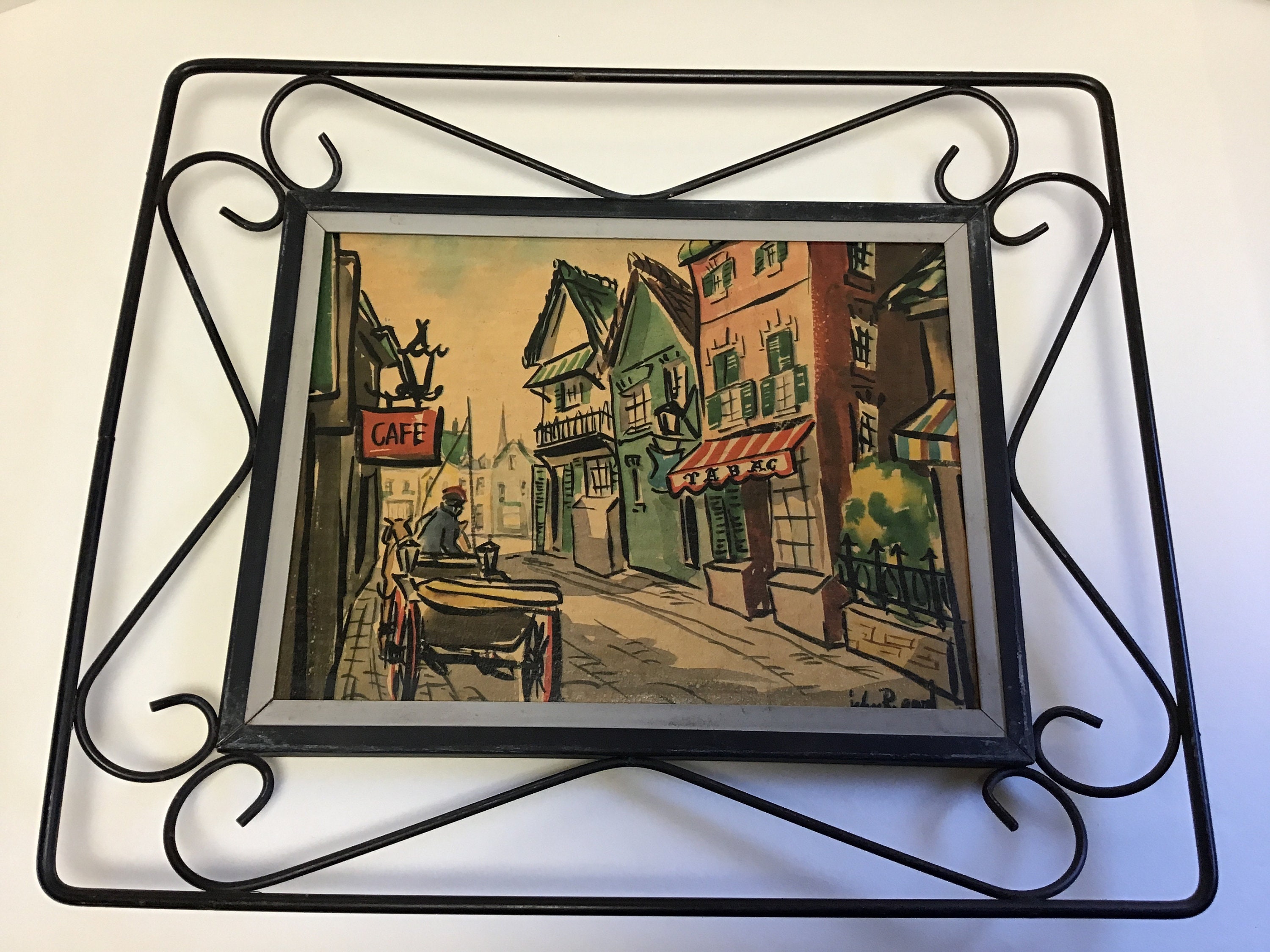 MCM Vintage John R. Good Paris Prints- Wrought Iron Frames - Etsy