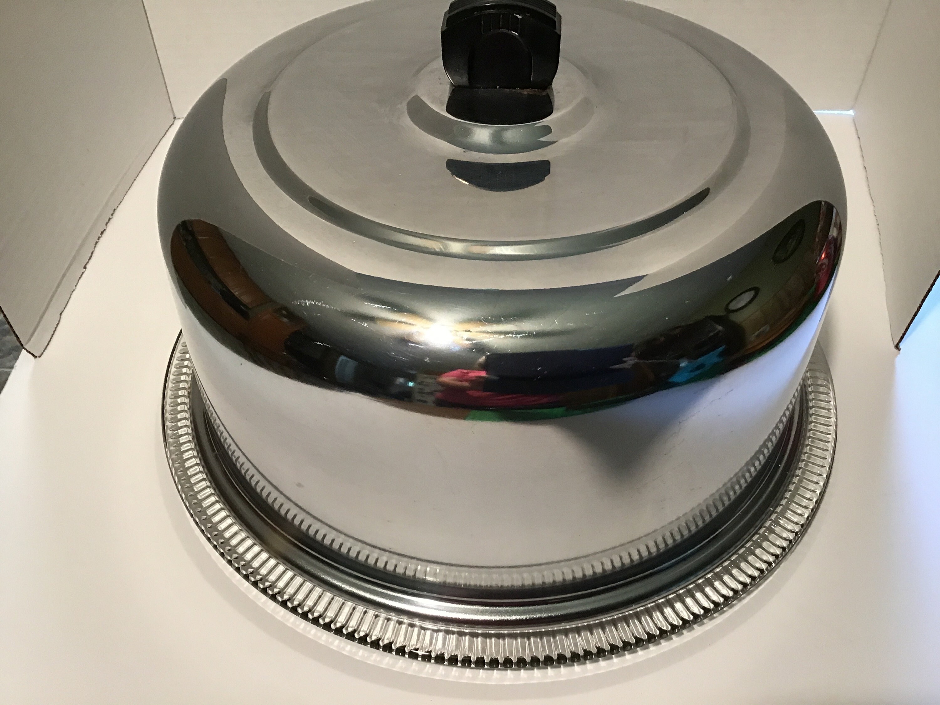 Vintage Chrome Cake Saver Cover and Original Glass Plate - Etsy