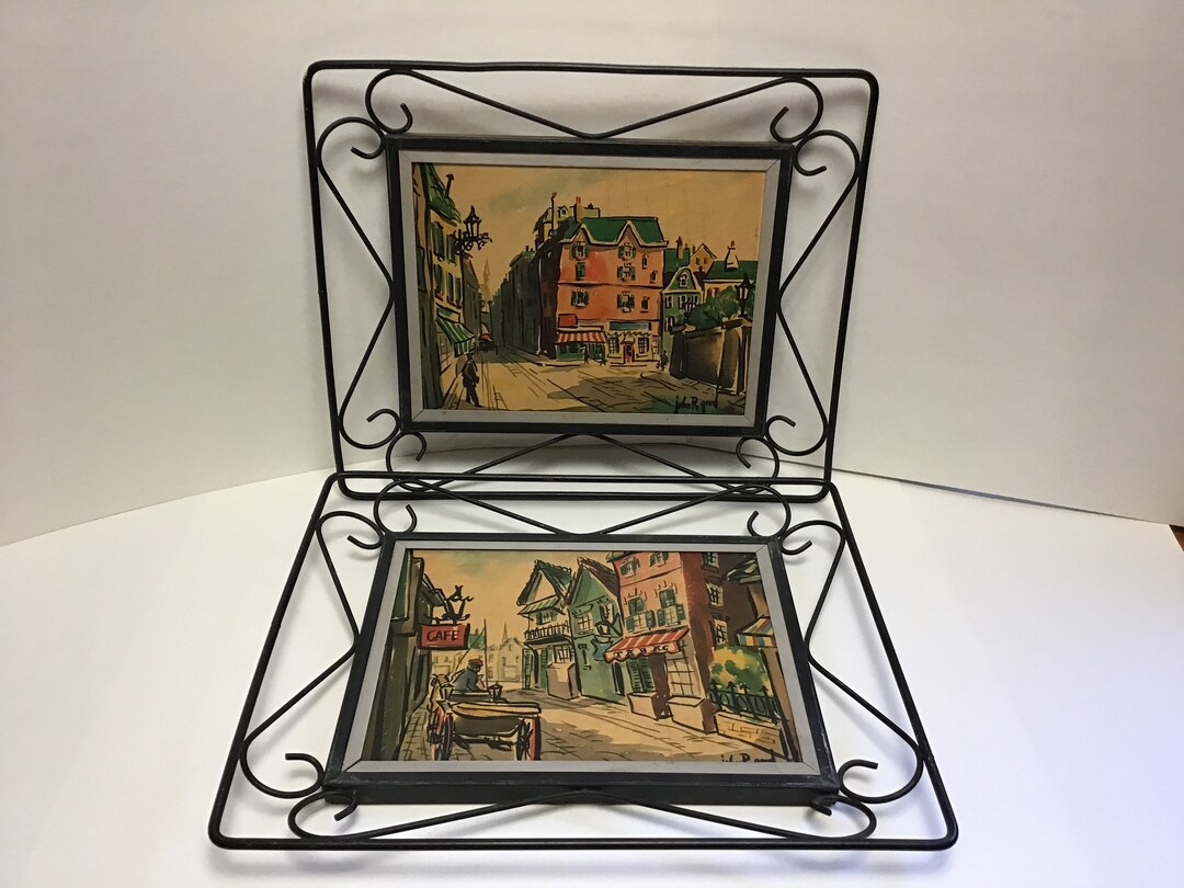 MCM Vintage John R. Good Paris Prints- Wrought Iron Frames - Etsy