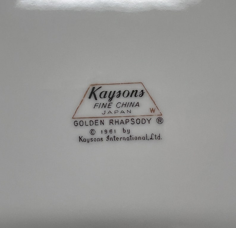 Vintage Kaysons Golden Rhapsody 9.25” Dinner Plate, Fine China, Made in Japan Circa 1961, Highly ...