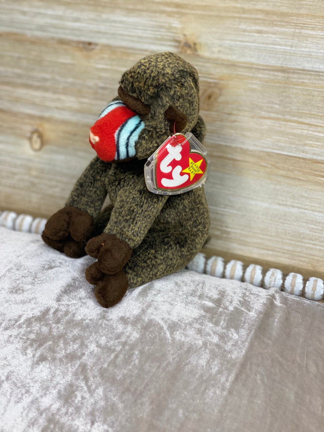 Ty cheeks the Baboon Beanie Baby Vintage Rare and Retired - Etsy