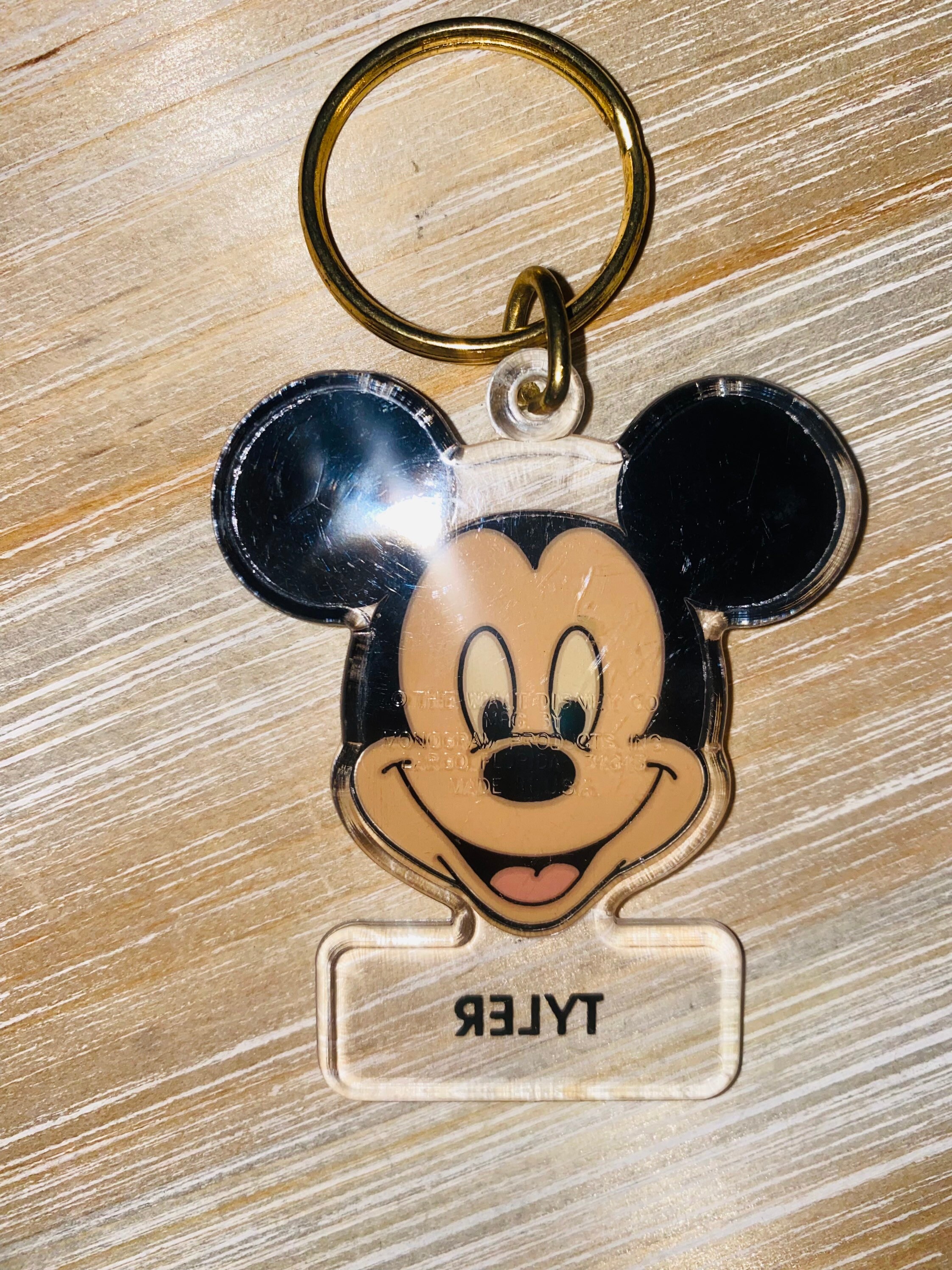 Vintage Plastic Walt Disney Mickey Mouse Keychain Key Chain Monogram ...