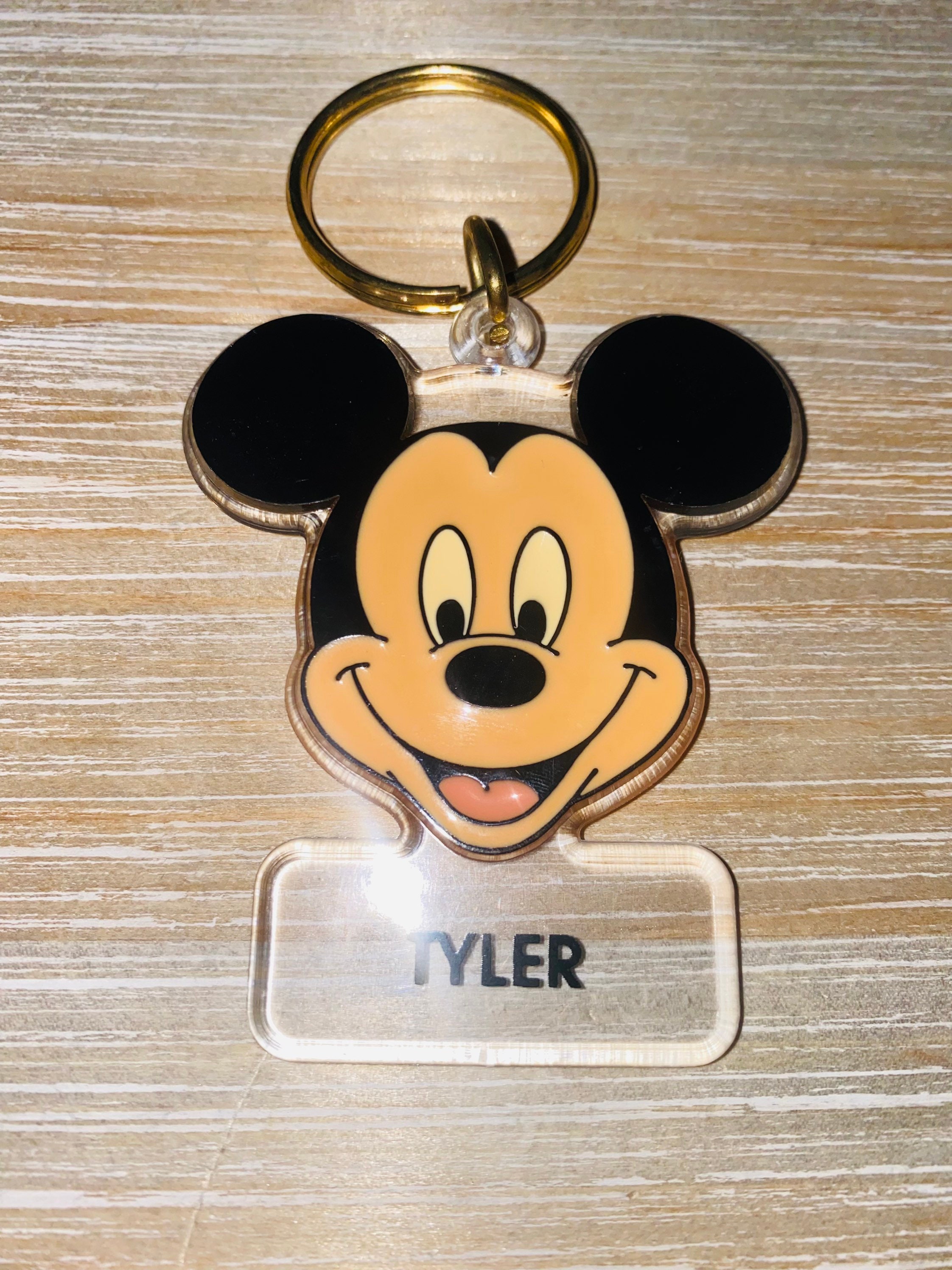 Vintage Plastic Walt Disney Mickey Mouse Keychain Key Chain Monogram ...
