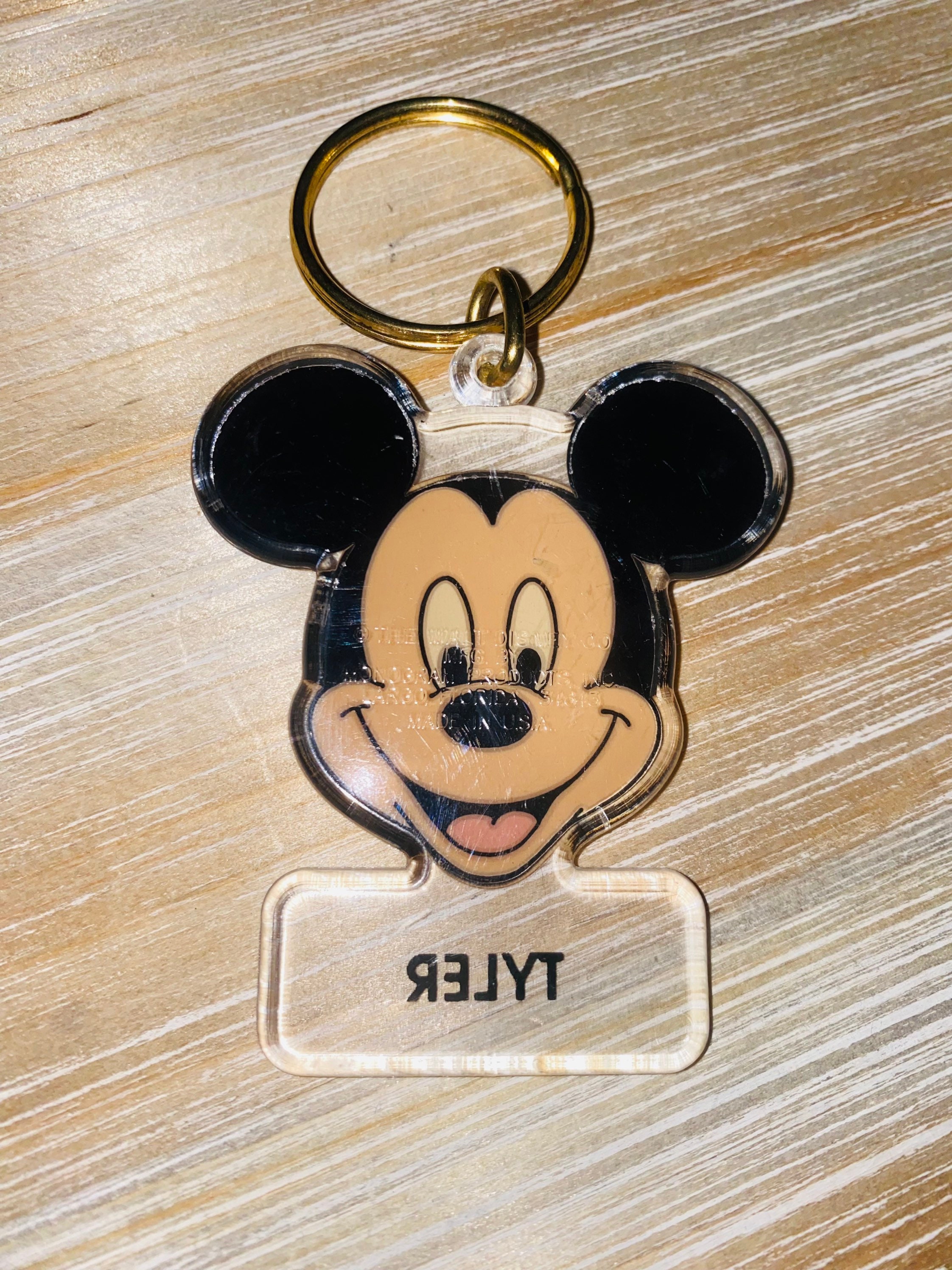 Vintage Plastic Walt Disney Mickey Mouse Keychain Key Chain Monogram ...