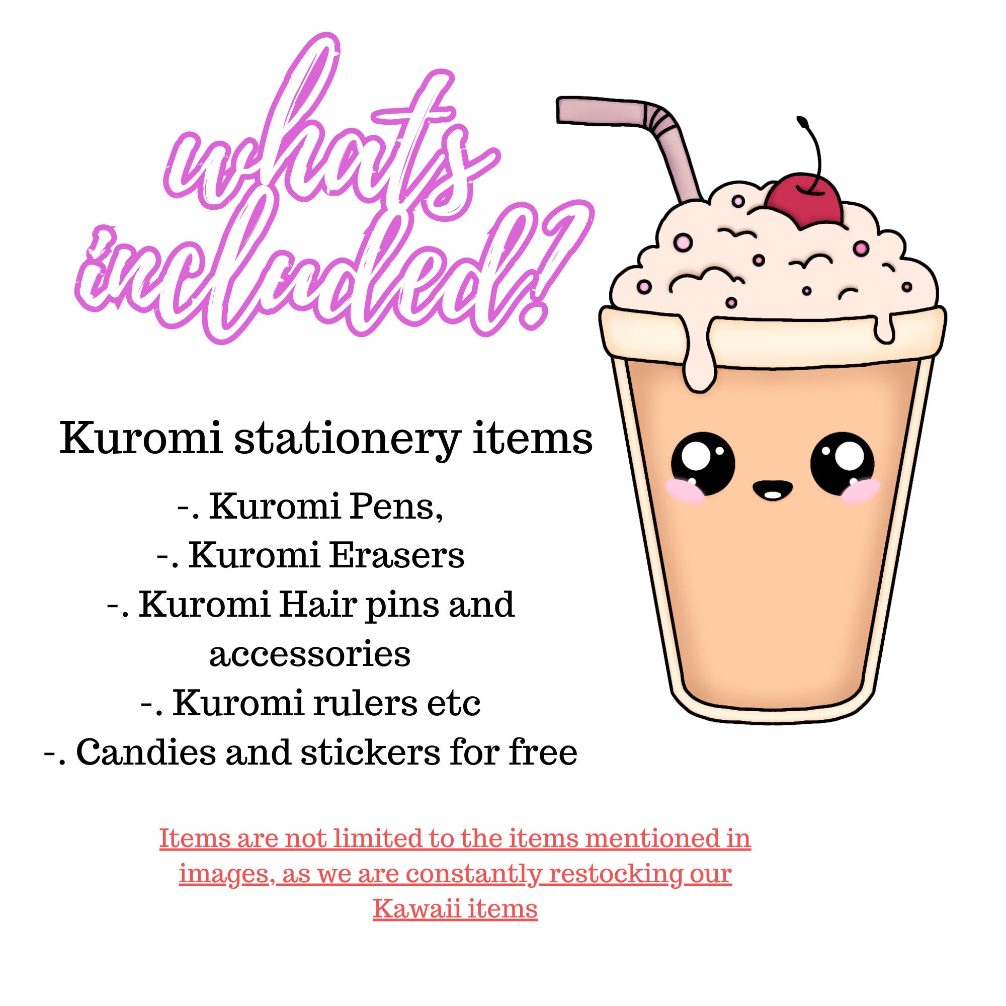 Kawaii Kuromi Mystery Box Kawaii Stationery Mystery Bundle Boba Cute ...