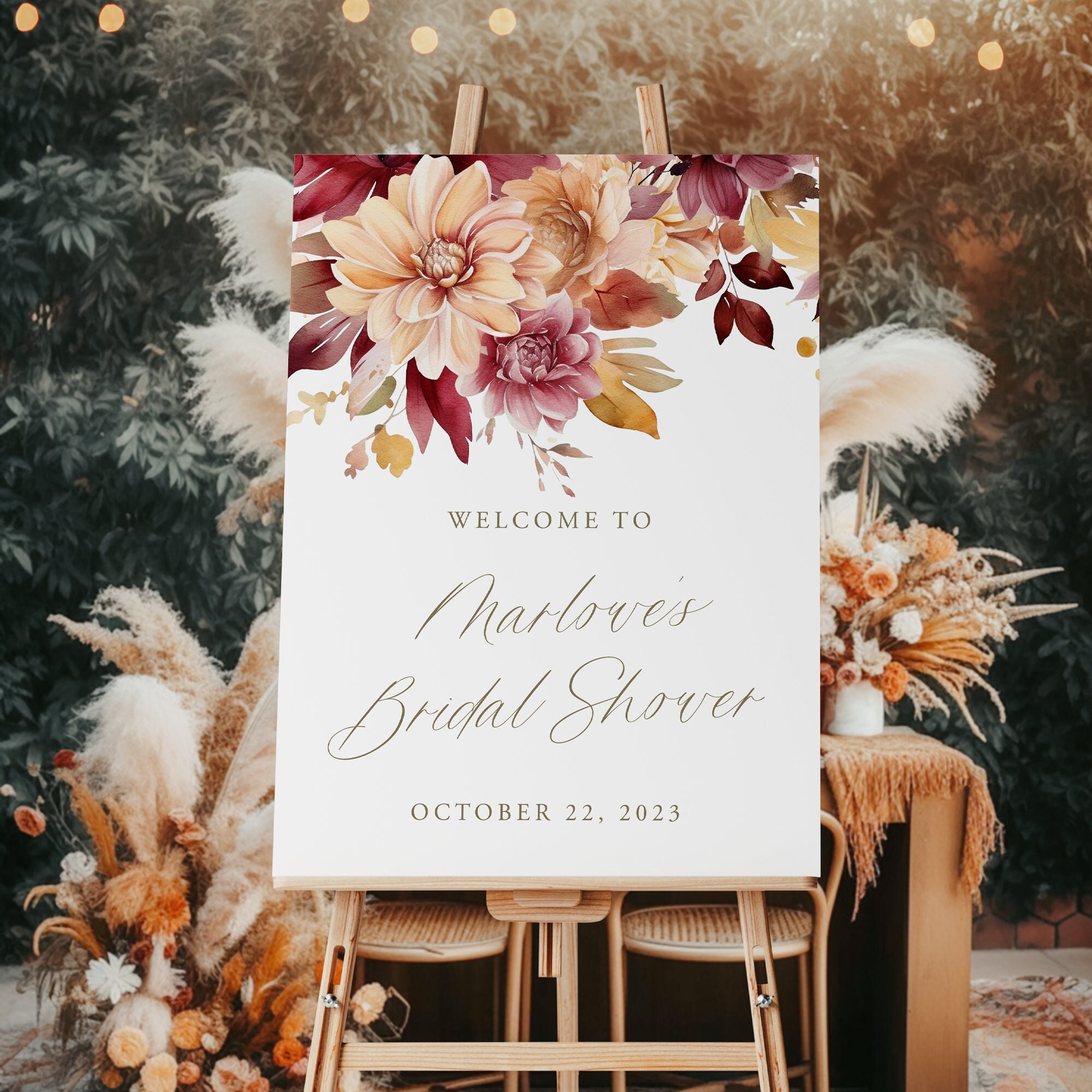 Fall Bridal Shower Welcome Sign Fall in Love Bridal Shower - Etsy