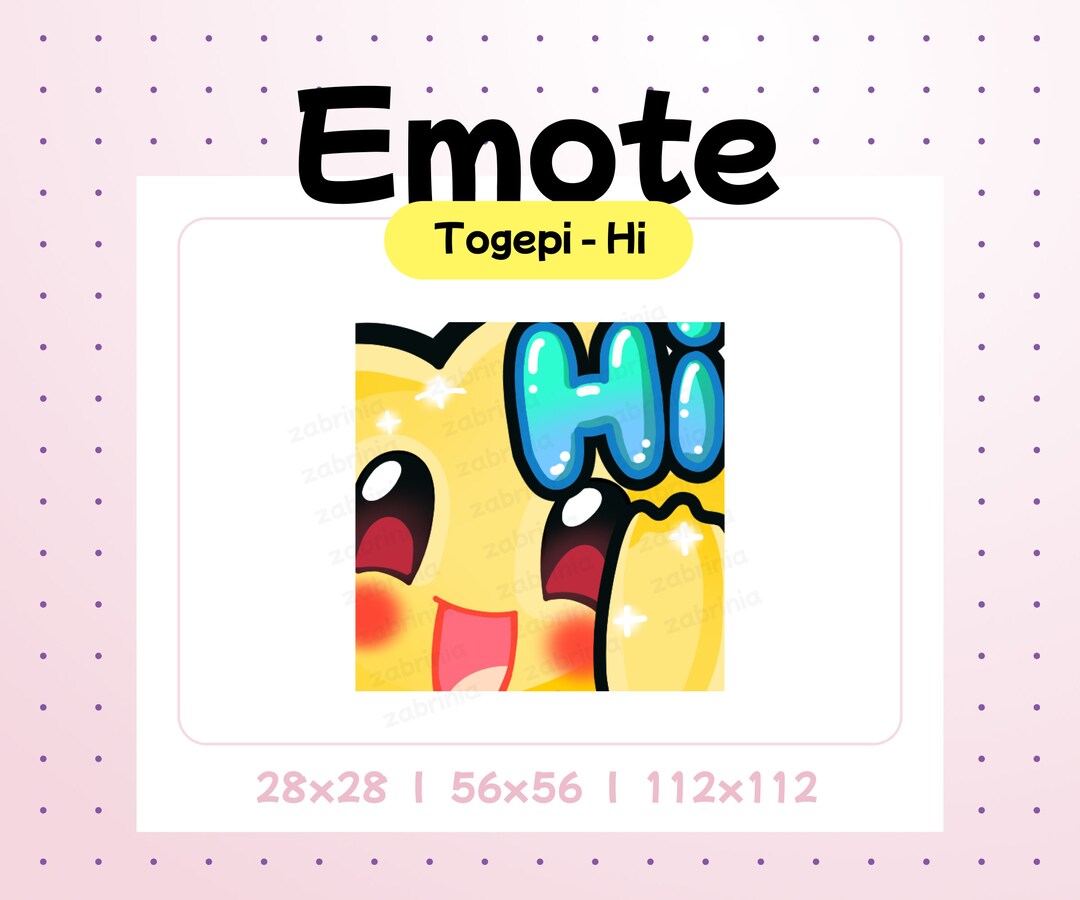 Togepi Hi Pokemon Welcome Say Hi Twitch Emote - Etsy