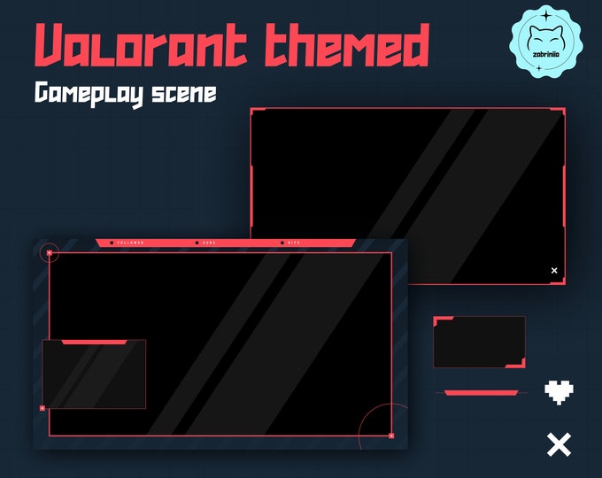 Modular Valorant Game Scene, Overlay, Stream Scenes, Webcam Border for ...