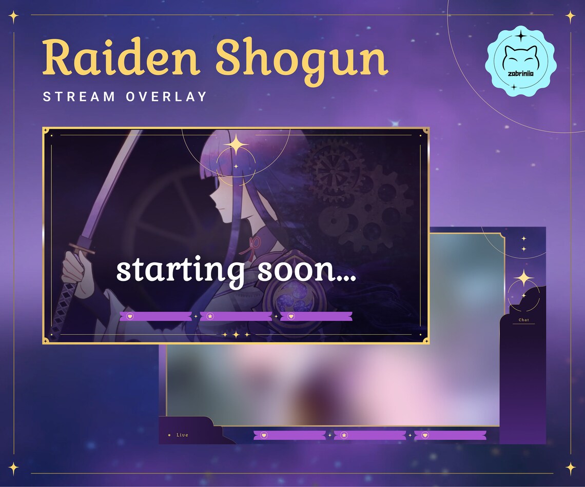 Raiden Shogun Themed Overlays, Egg, Genshin Impact, Overlay, Stream ...