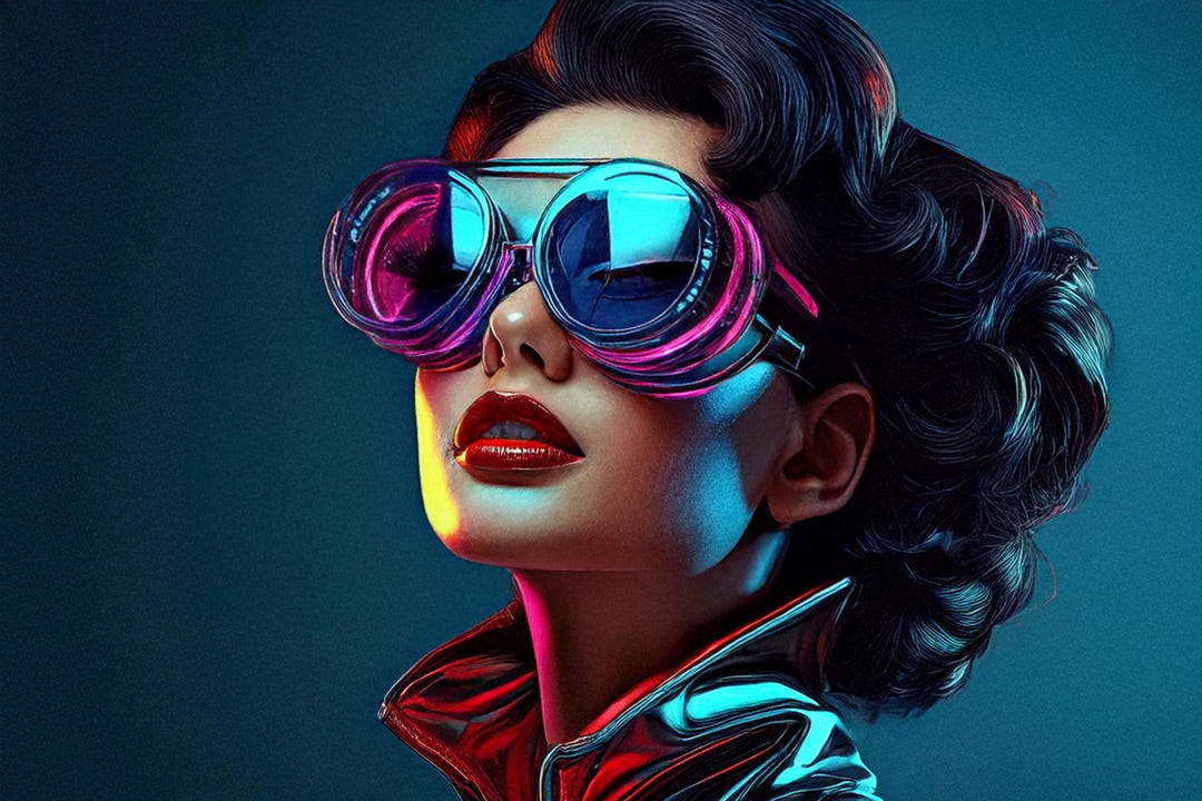 Retro Futurism Portrait Wall Art - Etsy