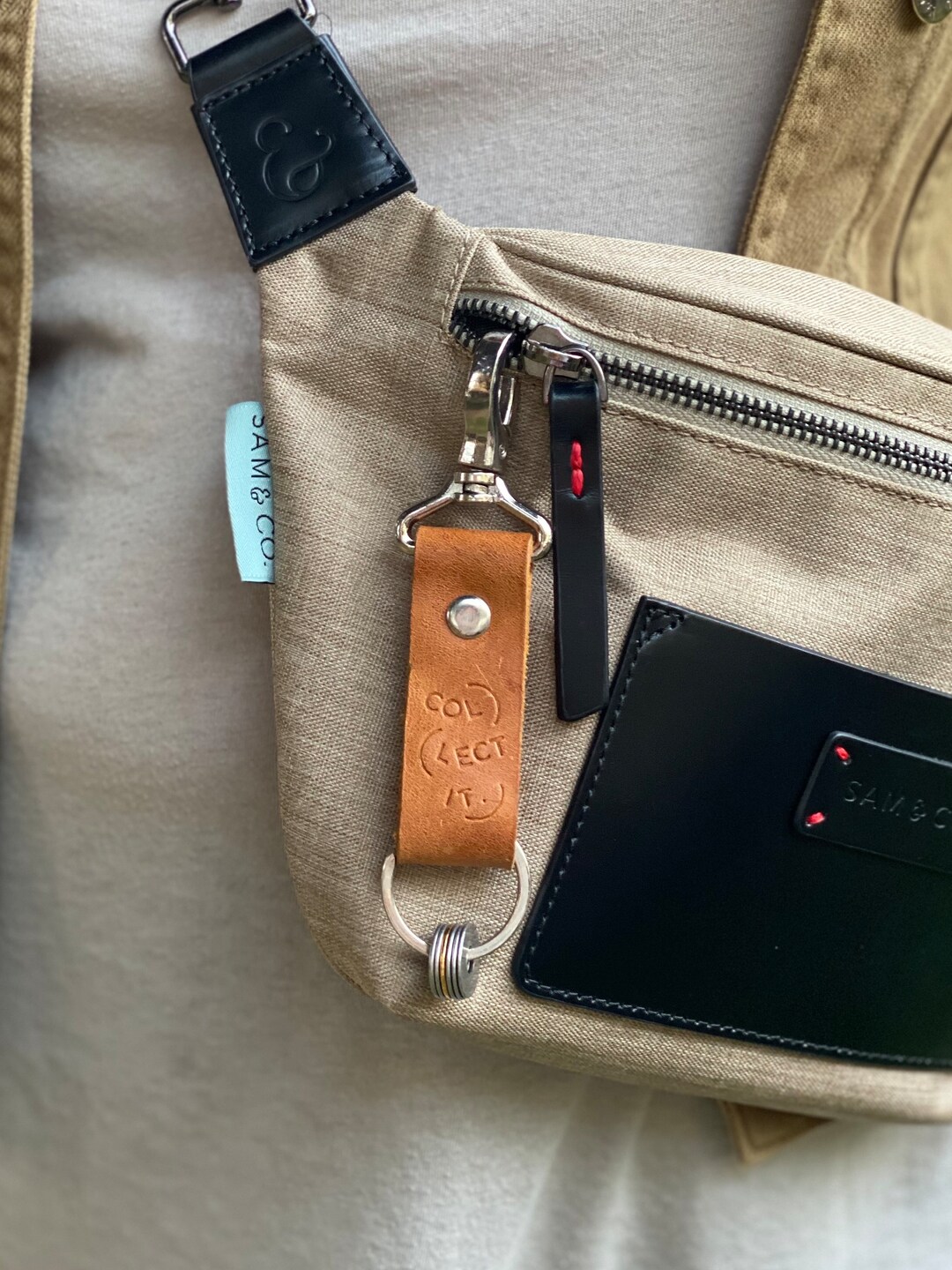 Personalization Keychain Leather Traveler, Brown, Country Tag Keychain ...