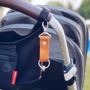 Leather Traveler Keychain, Brown, Country Tag Keychain, Travel Keyring ...