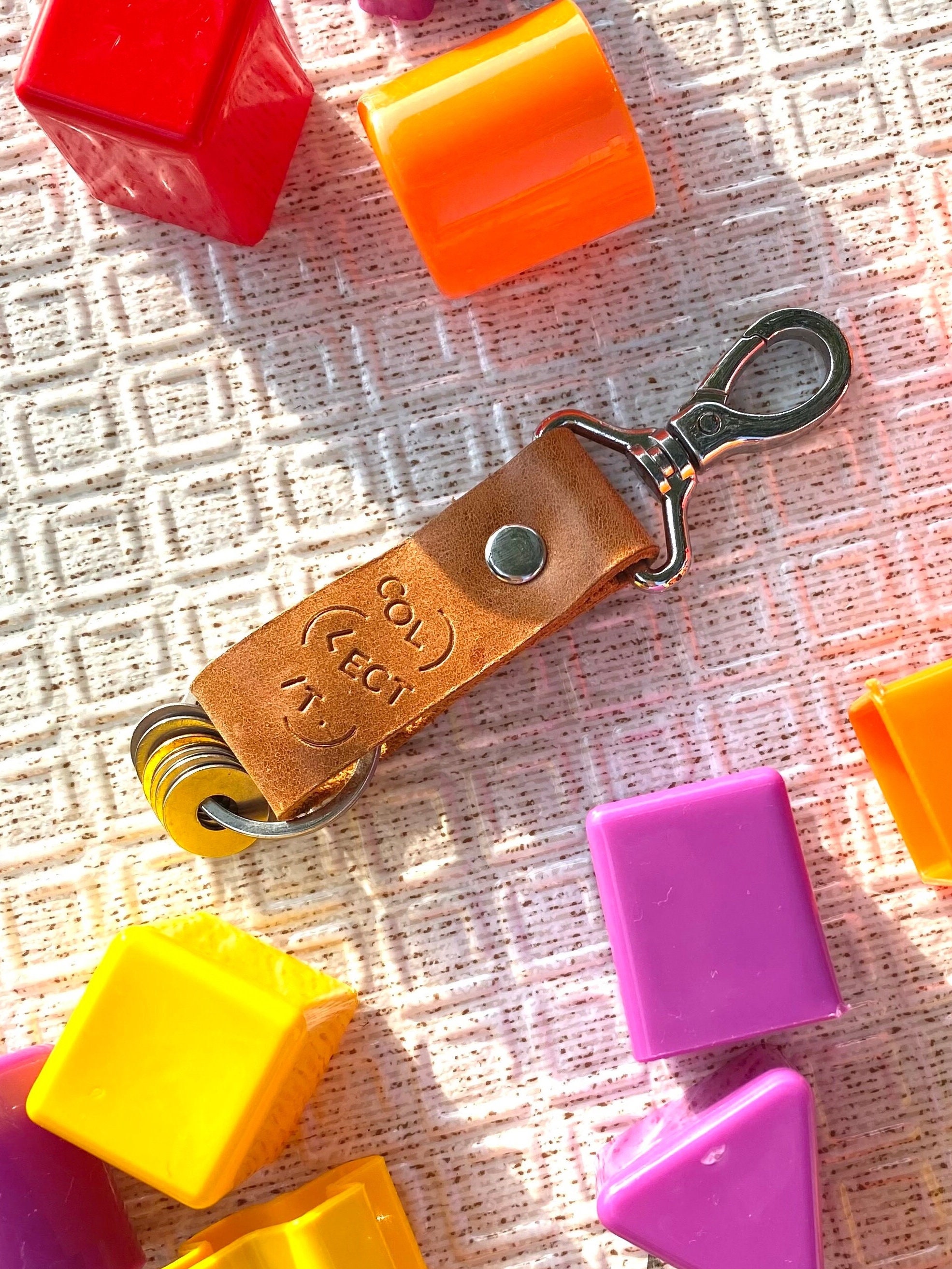 Personalization Keychain Leather Traveler, Brown, Country Tag Keychain ...