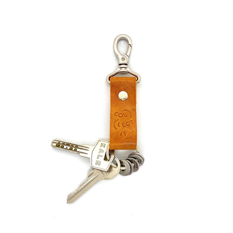 Leather Traveler Keychain, Brown, Country Tag Keychain, Travel Keyring ...