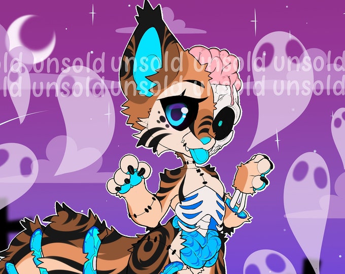 Anthro Furry Fursona Zombie Gore Cute Scary Goth Halloween Character OC ...
