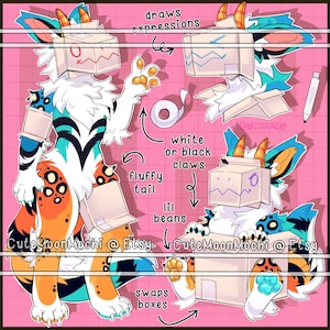 High Quality Detailed Unique Species Boxin Reference Fursona Adopt Furry Character Full ...