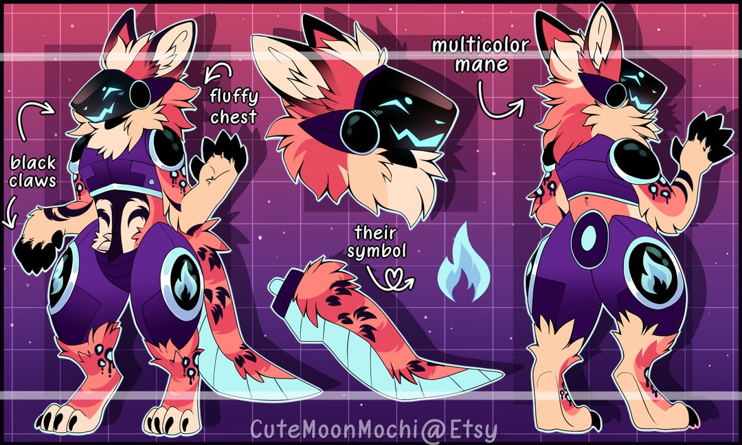 High Quality Detailed Protogen Reference Fursona Adopt Furry Character ...