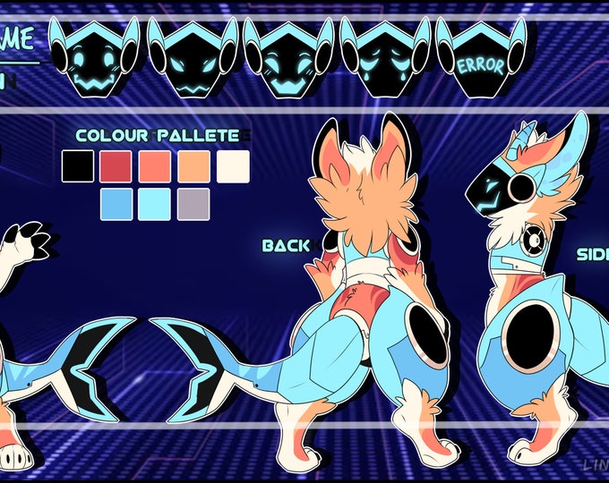 Huge and Detailed Protogen Reference Fursona Adopt Furry Character Full Reference ref Sheet - Etsy