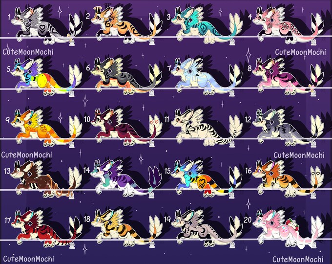 Dutch Angel Dragon Fursona Feral Chibi Character Design Furry Adopt ...