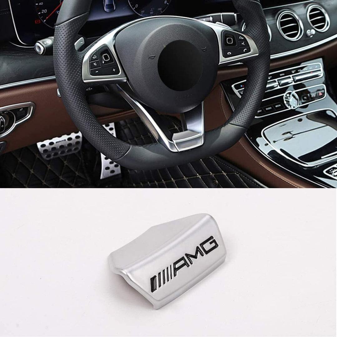 Metal Amg Logo Steering Wheel Emblem Decal Trim Emblem for Mercedes ...