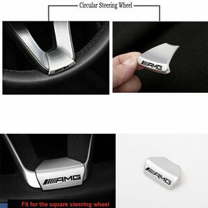 Metal Amg Logo Steering Wheel Emblem Decal Trim Emblem for Mercedes ...