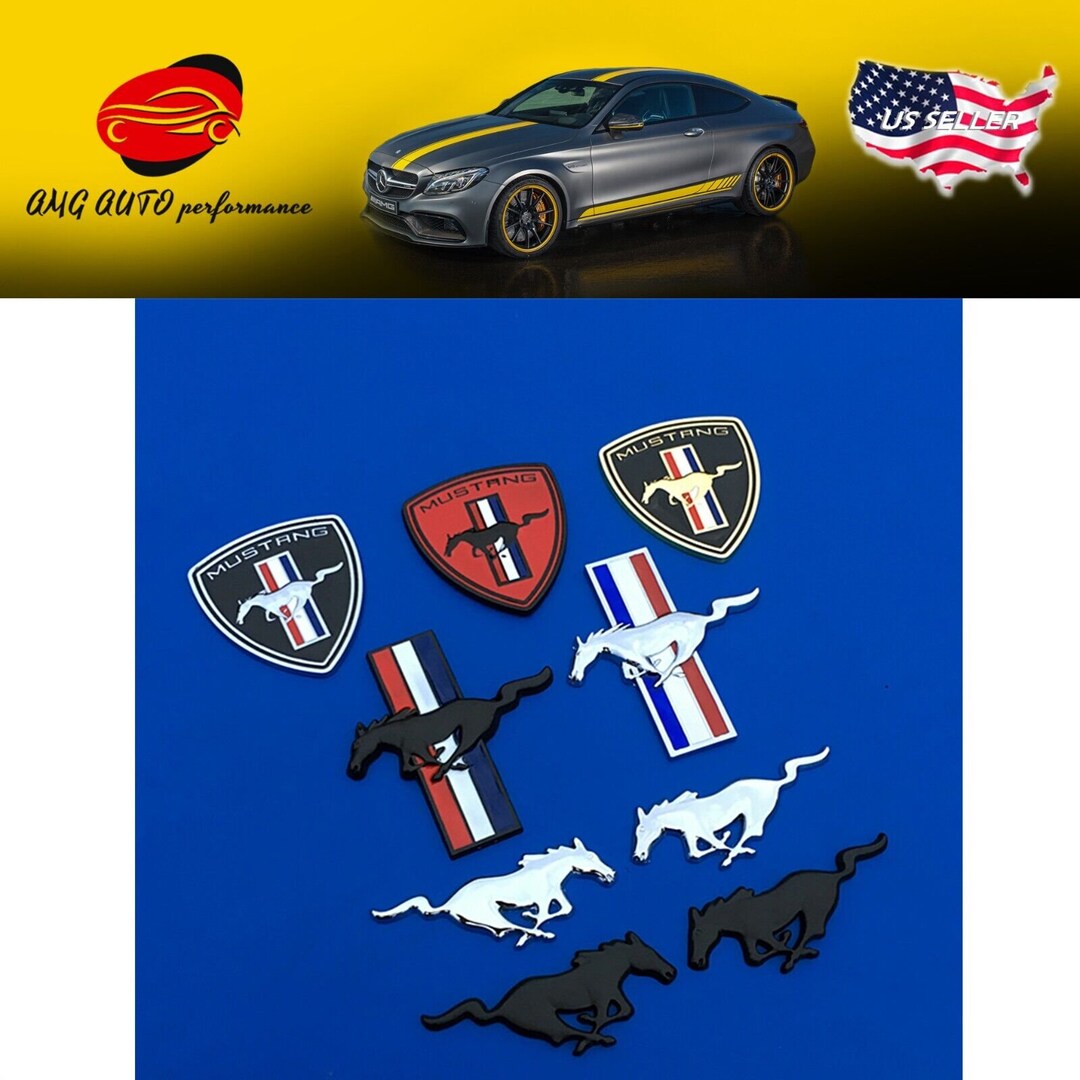 Mustang Pony Front Emblem Chrome Ford Licensed New 2015-22 Tri - Etsy