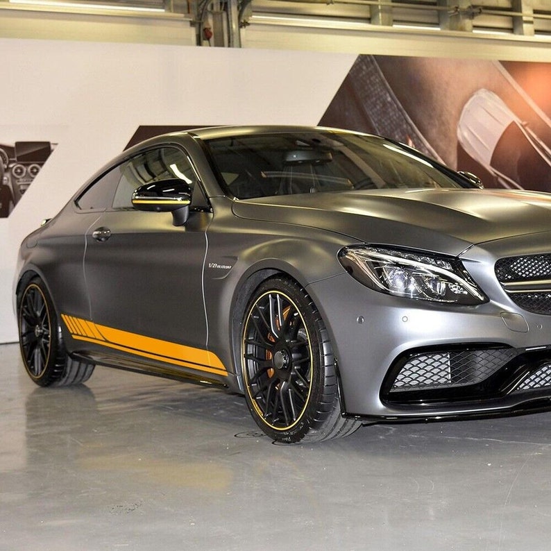 4pcs Side Stripes Decal Sticker Fit for Mercedes Benz W205 C E Class ...