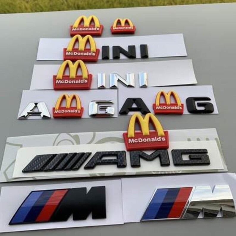 3d Amg Mcdonald's Logo Sticker Car Bmw for Mercedes Benz - Etsy