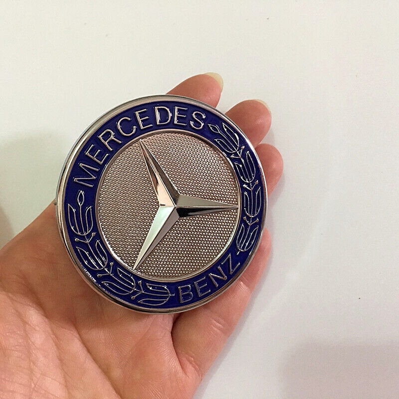 Amg Front Flat Hood Bonnet Logo Emblem Badge Sliver Black for Mercedes ...