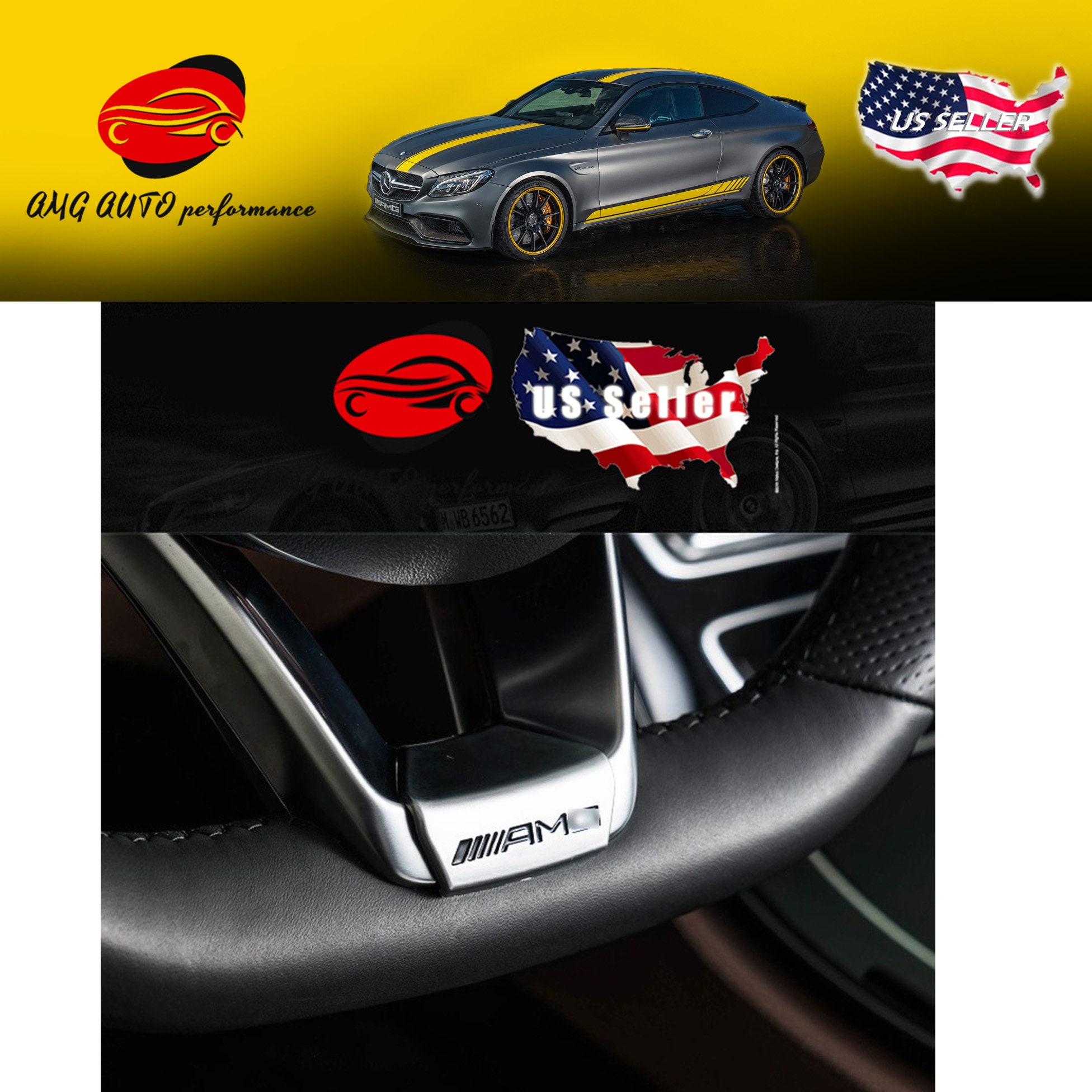Metal Amg Logo Steering Wheel Emblem Decal Trim Emblem for - Etsy
