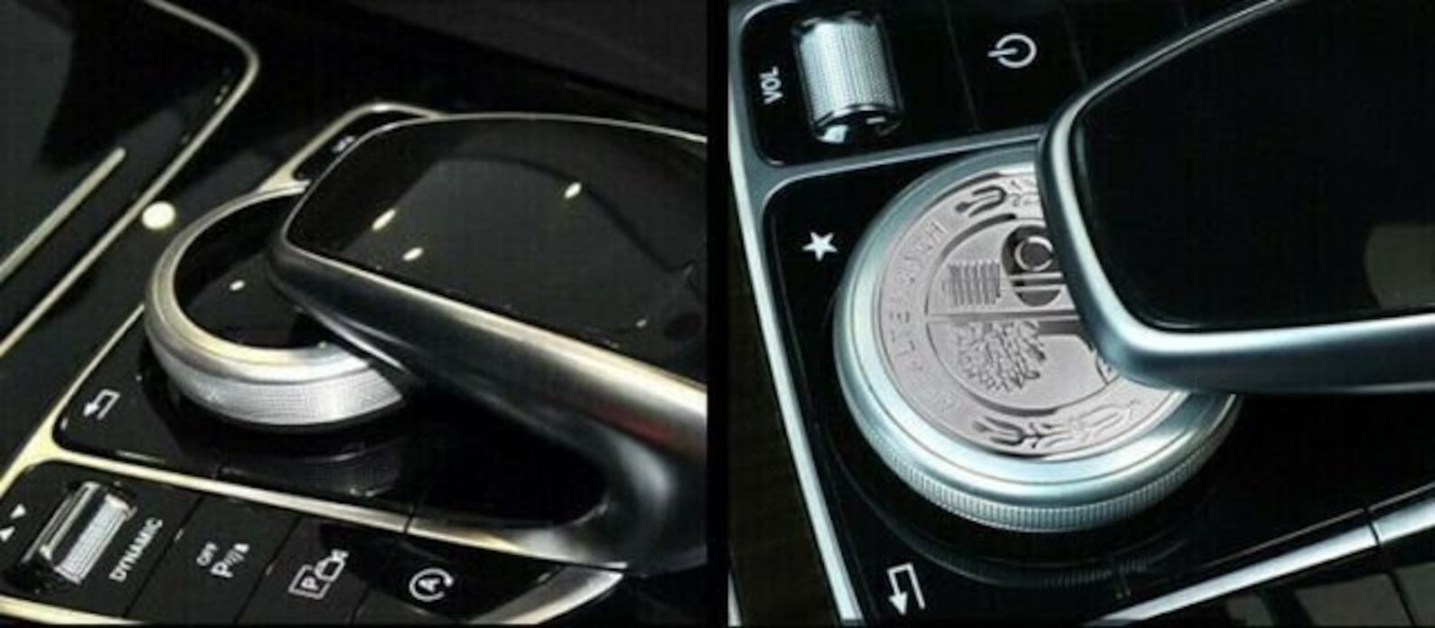 3d Mercedes Amg Emblem Tree Logo Sticker Gold Metal Multimedia Control ...