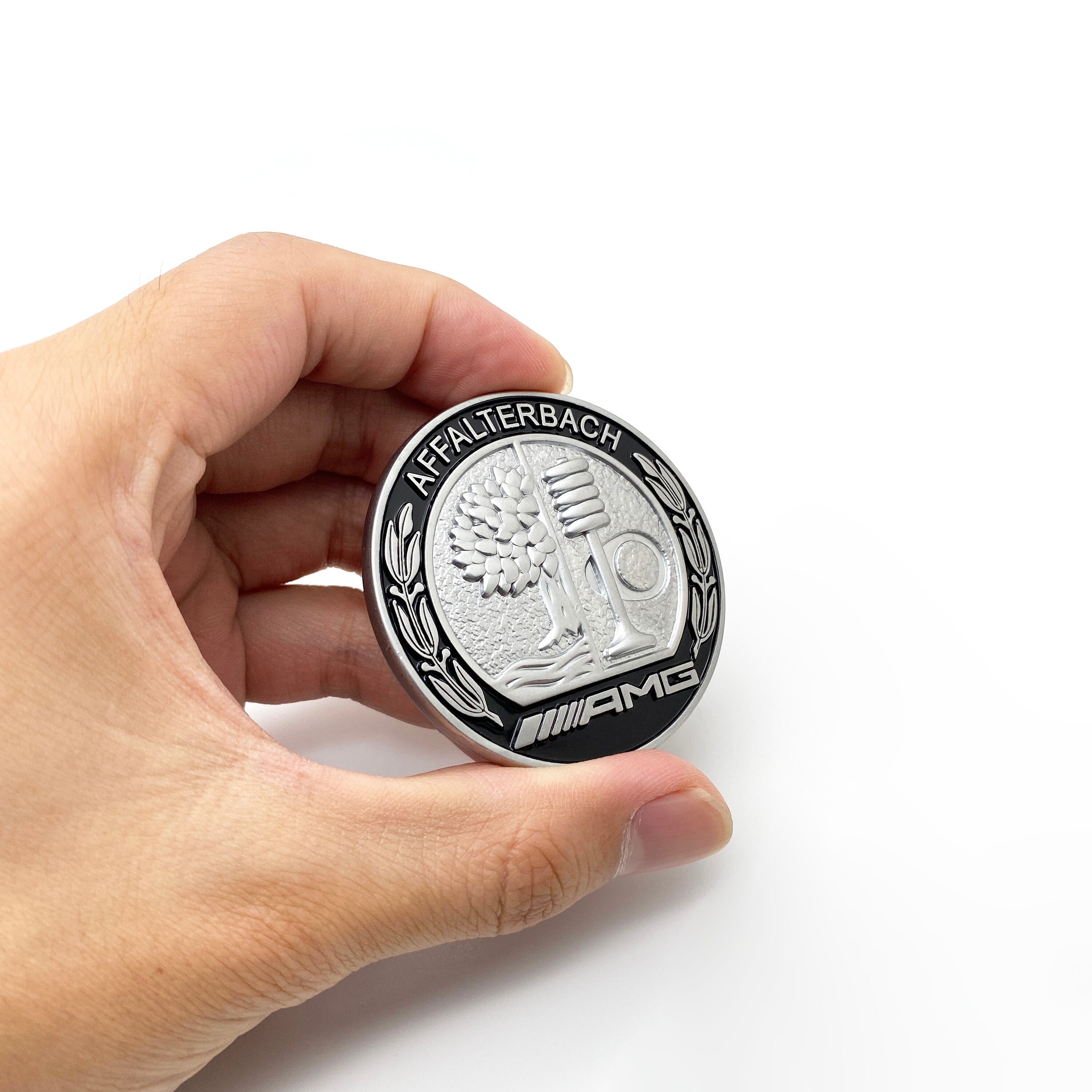 3D AMG Front Hood Emblem Affalterbach Apple Badge Mercedes Benz 57mm ...