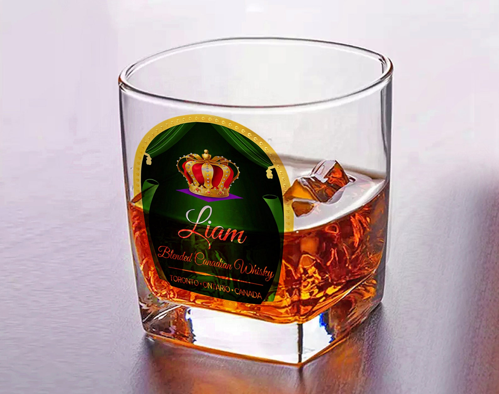 Personalized Royal Apple Whiskey Glasses, Custom Crown Whiskey Tumblers ...